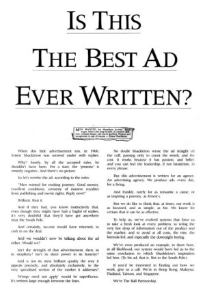 Best Ad Ever Written? | Shackleton Expedition - THE BIG AD