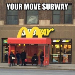McDonalds Bus Stop Blocking Subway Shop - THE BIG AD