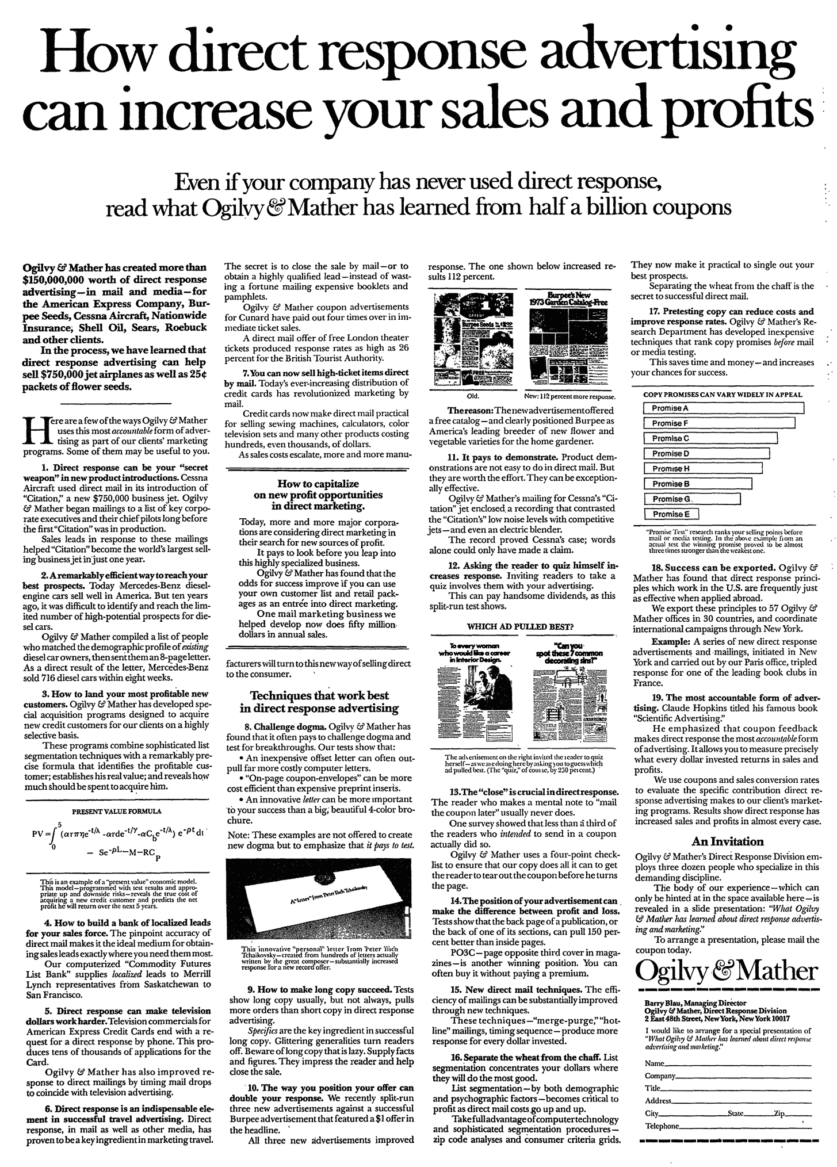 How To Write Direct Response Advertising | David Ogilvy - THE BIG AD