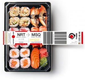 Sushi Delivery from Japan Luggage Ticket Sticker | ProSushi - THE BIG AD