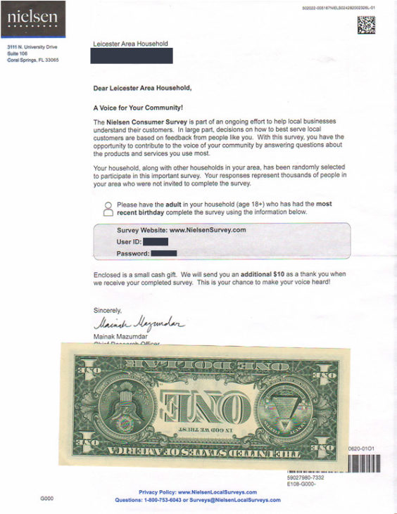 Pay It Forward Direct Mail Campaign | Nielsen Survey - THE BIG AD