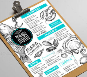 Restaurant Flyer (Poster) and Menu Design Ideas | Fish (Seafood) - THE ...