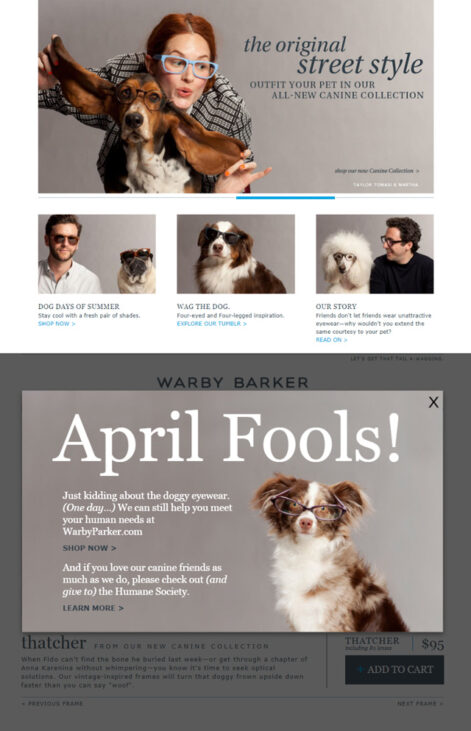 April Fools Ad with Pets and Their Owners | Warby Barker - THE BIG AD