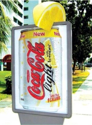 Visual Demonstration of Refreshing, Street Sign - Coke Light - THE BIG AD